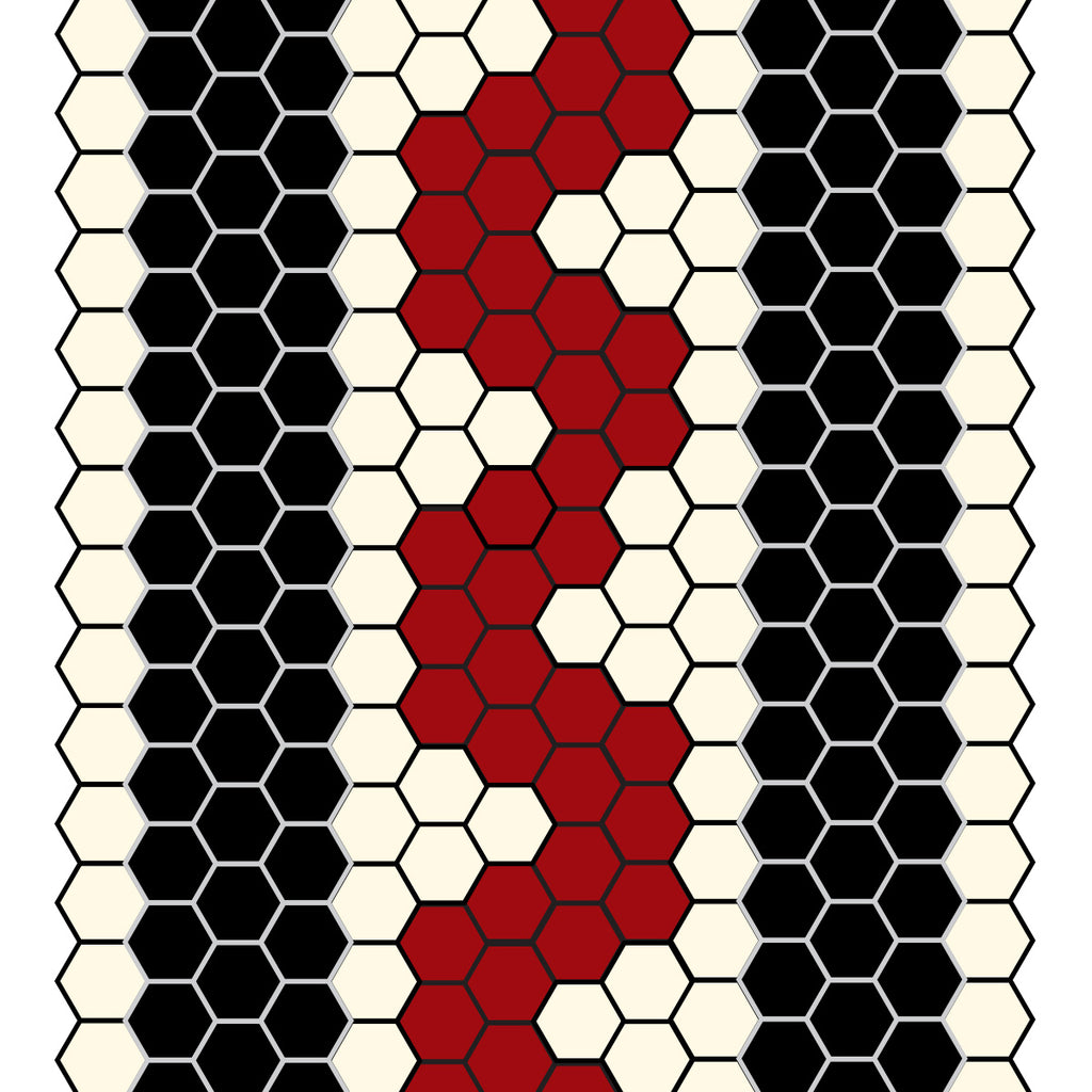 Red, Black, and Ivory Hex Mosaic Border Tile Wallpaper – On Air Design ...